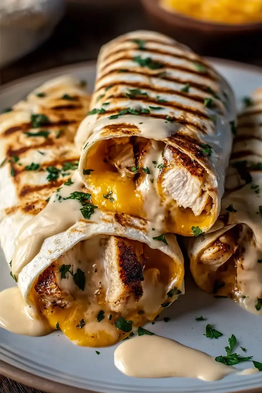 Cheesy Garlic Chicken Wraps – Crispy, Melty & Irresistible